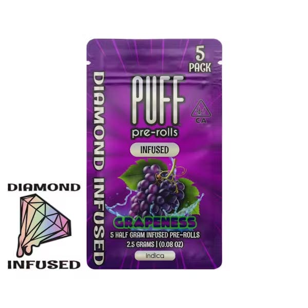 PUFF PREROLL PUFF | Grapeness Diamond Infused Pre-rolls 5pk, 2.5g ...