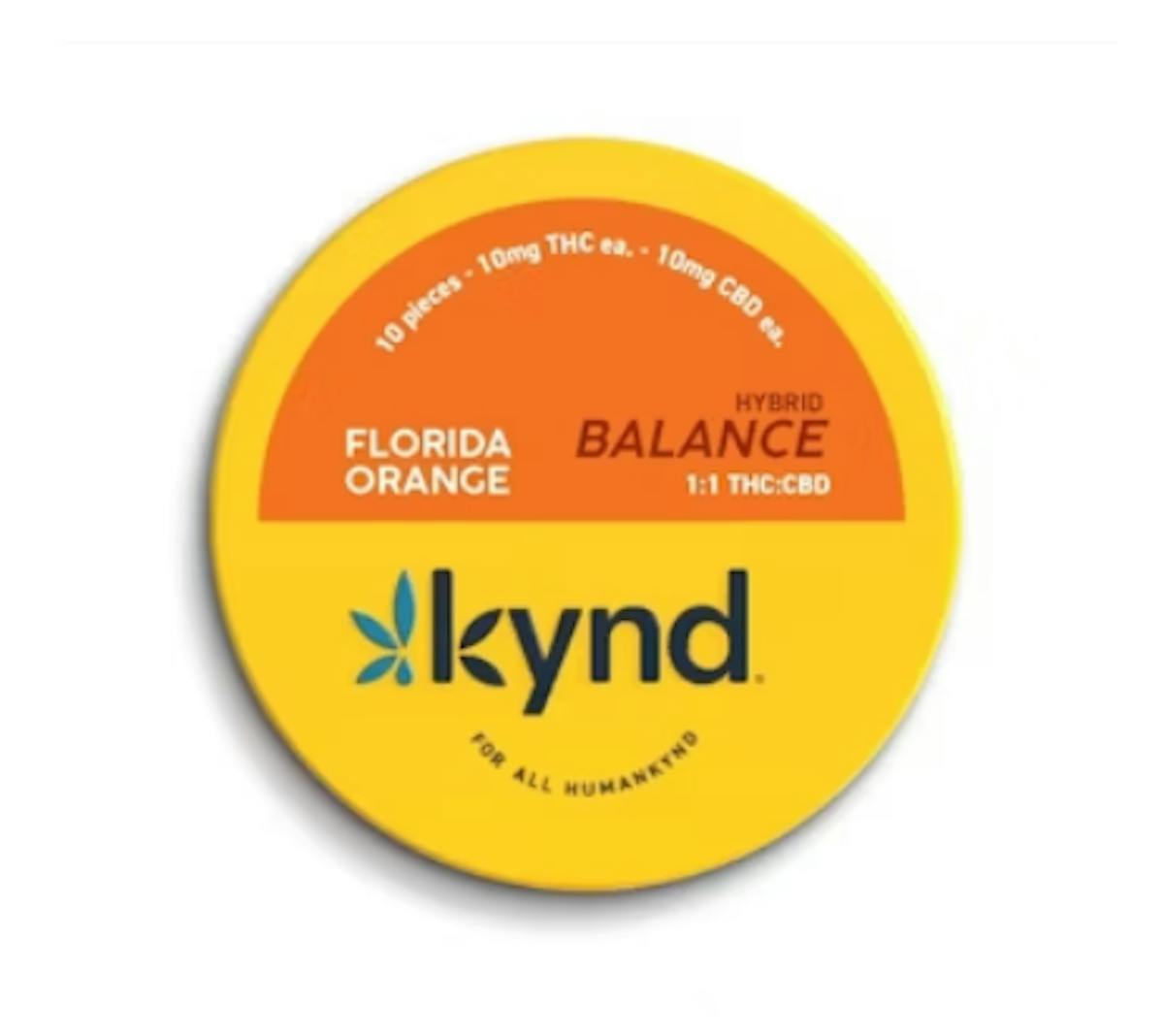 KYND 1:1 Balance Florida Orange Gummies 100mg 20pk (THC:CBD) .1g Edibles | Kynd