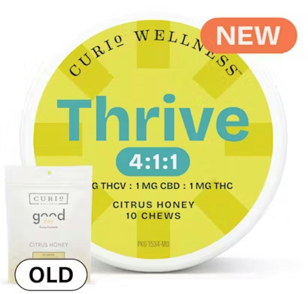 Curio 4:1:1 Thrive Lemon Lift Gummies 100mg 20pk (THCV:THC:CBD) .1g ...