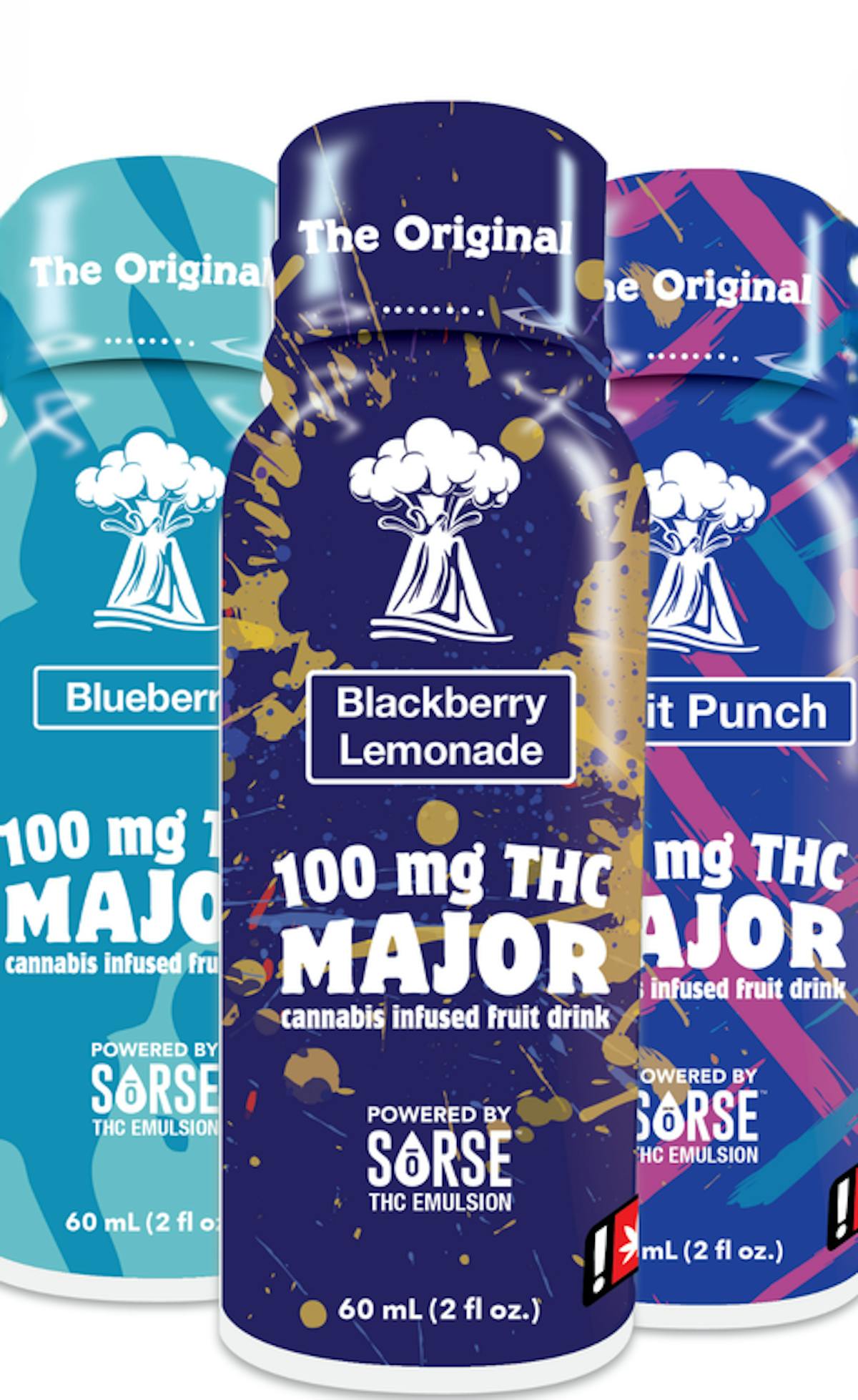 Major 100mg BLUEBERRY Cannabis Infused Fruit Drink 2g Edibles | Major