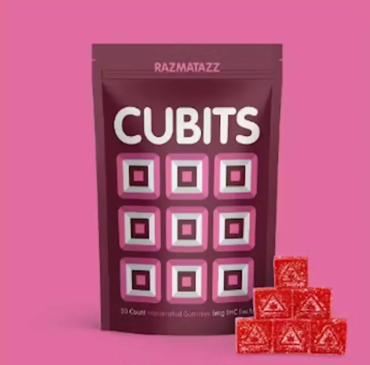 Cubits Guavayava Sour Cubits 100mg 20pk Gummies .1g Edibles | Cubits