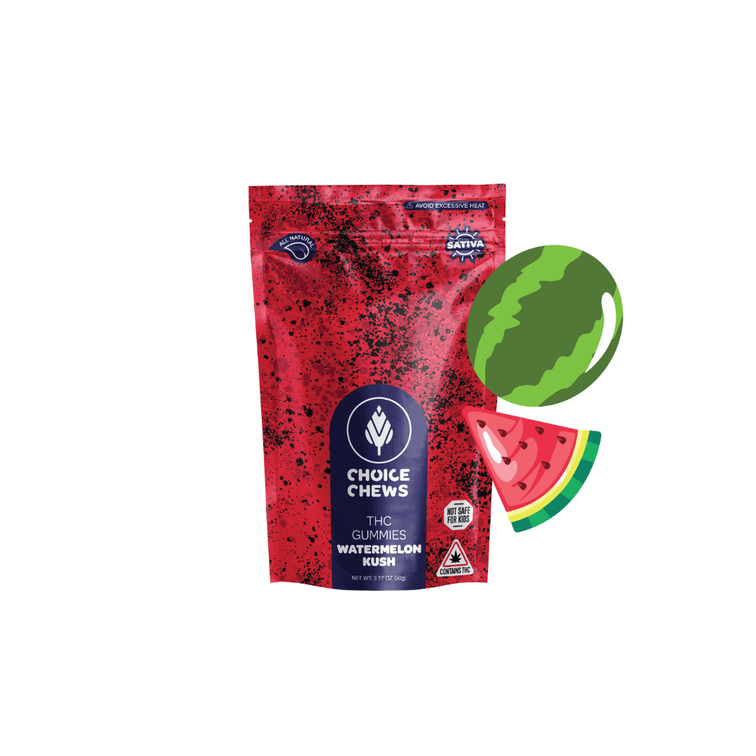 Choice Chews Watermelon Kush (100mg) Gummies - Doobie