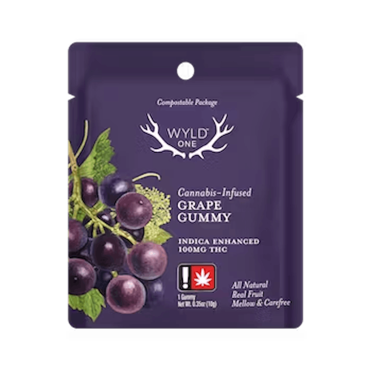 Wyld One 100mg GRAPE Indica Single Gummy 20g Edibles | Wyld