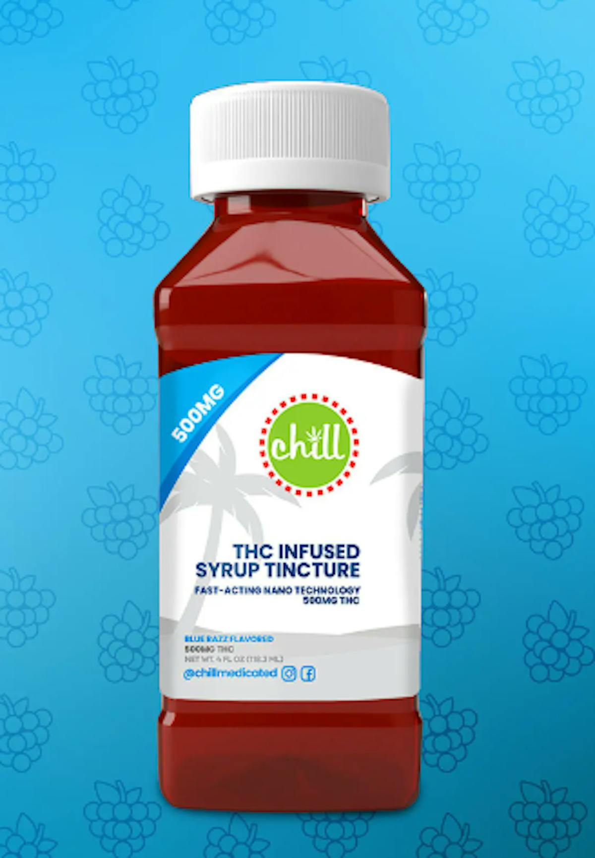 Chill Blue Raspberry Syrup 500mg Tincture 0.5g Tinctures | Chill ...