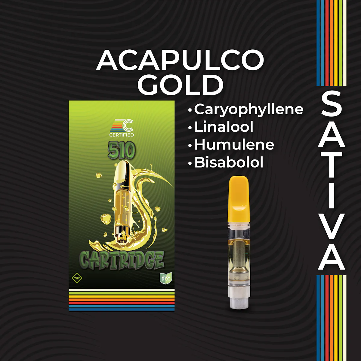 Acapulco Gold | 1g Distillate Cartridge 1g Vaporizers | CERTIFIED