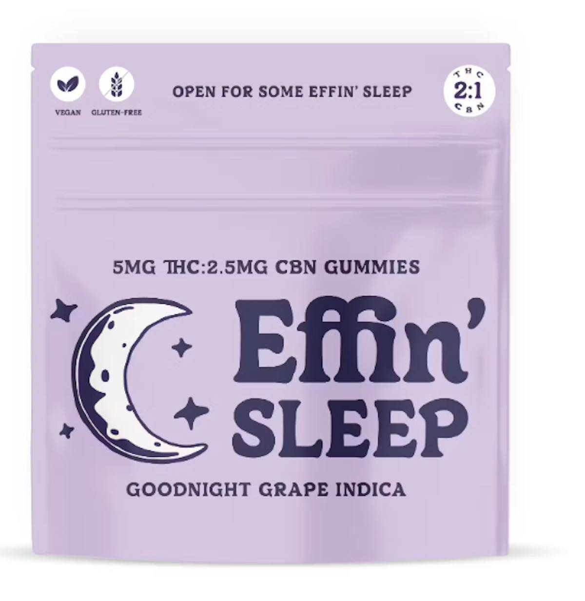Effin’ Sleep 2:1 Goodnight Grape Gummies 100mg 20pk (THC:CBN) 1g ...