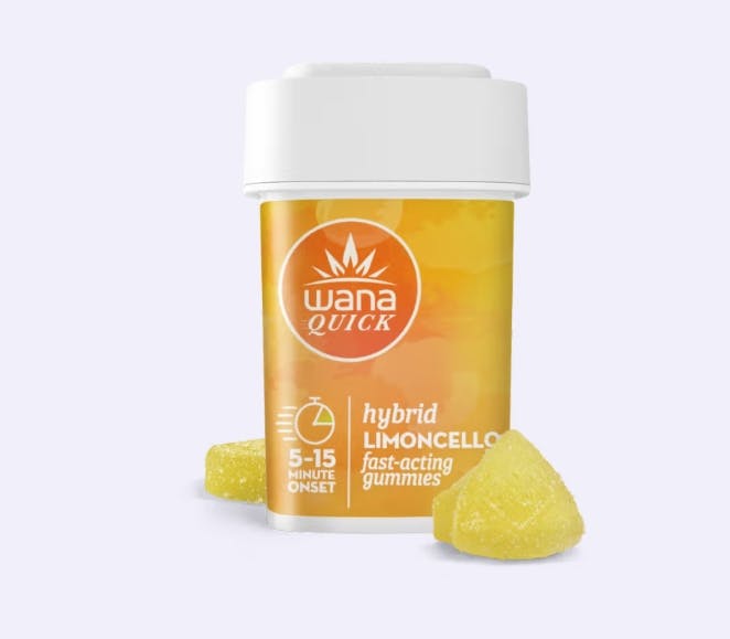 Wana Quick Fast Acting Gummies | 10mg | Hybrid Limoncello | Cannabis