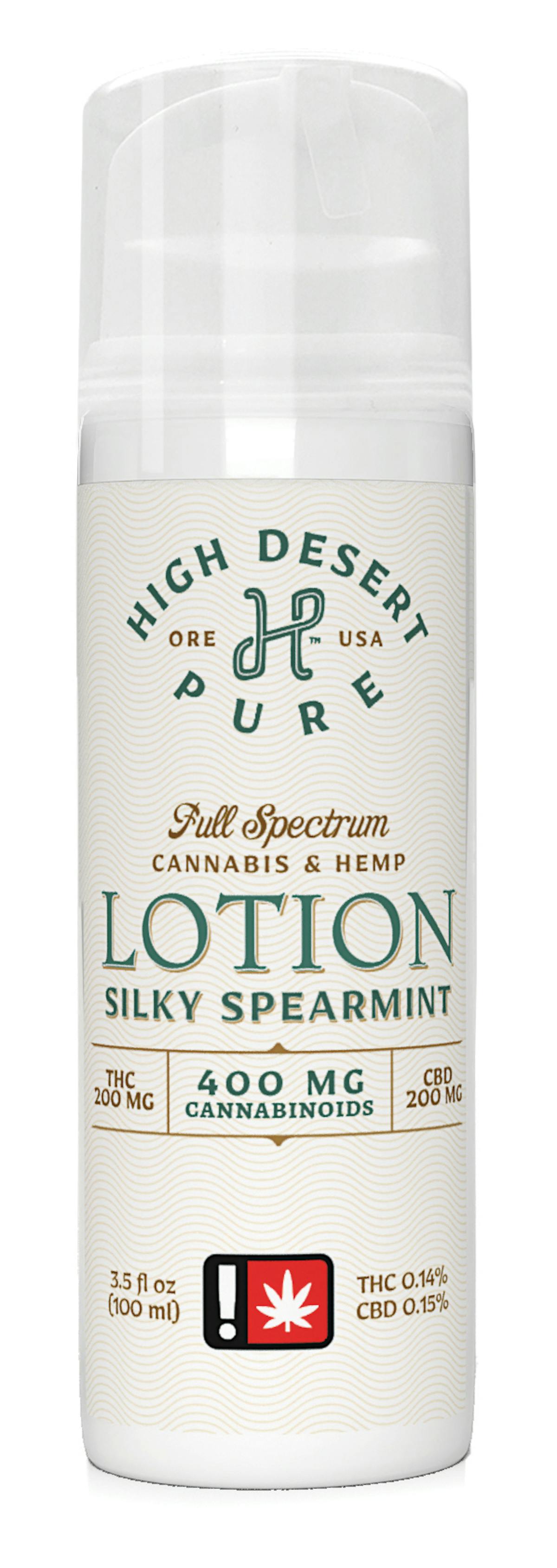 High Desert Pure 3.5 fl oz SILKY SPEARMINT Lotion 1/8oz Topicals | High ...