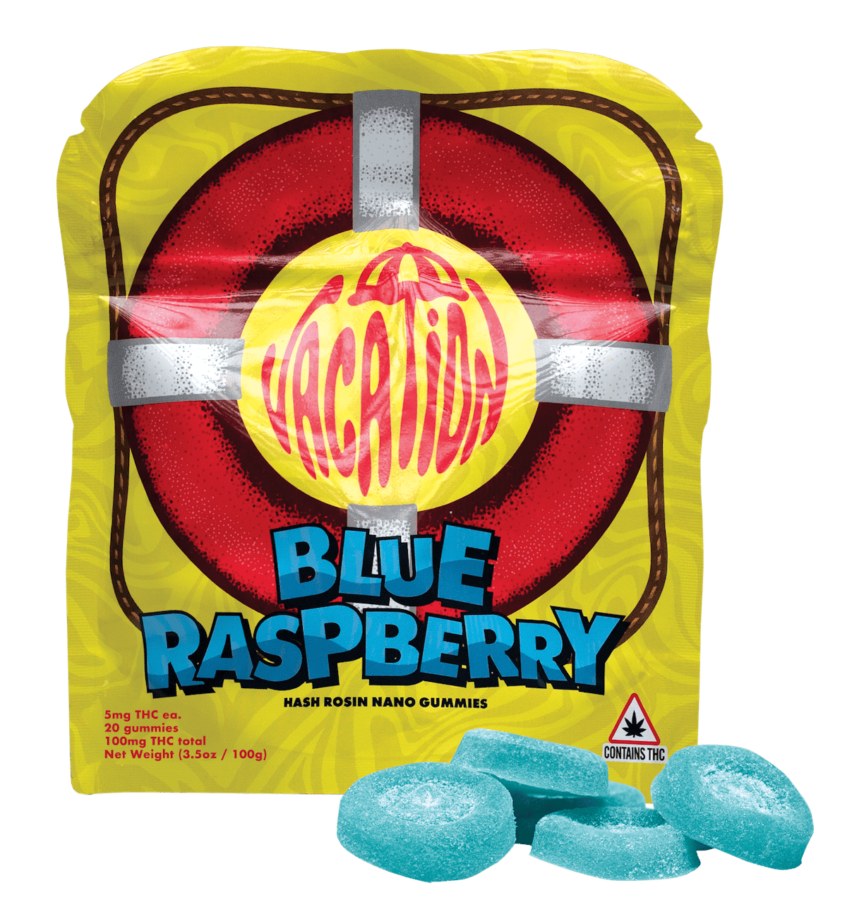 Blue Raspberry | 100mg Hash Rosin Gummies | 1g Edibles | Vacation ...