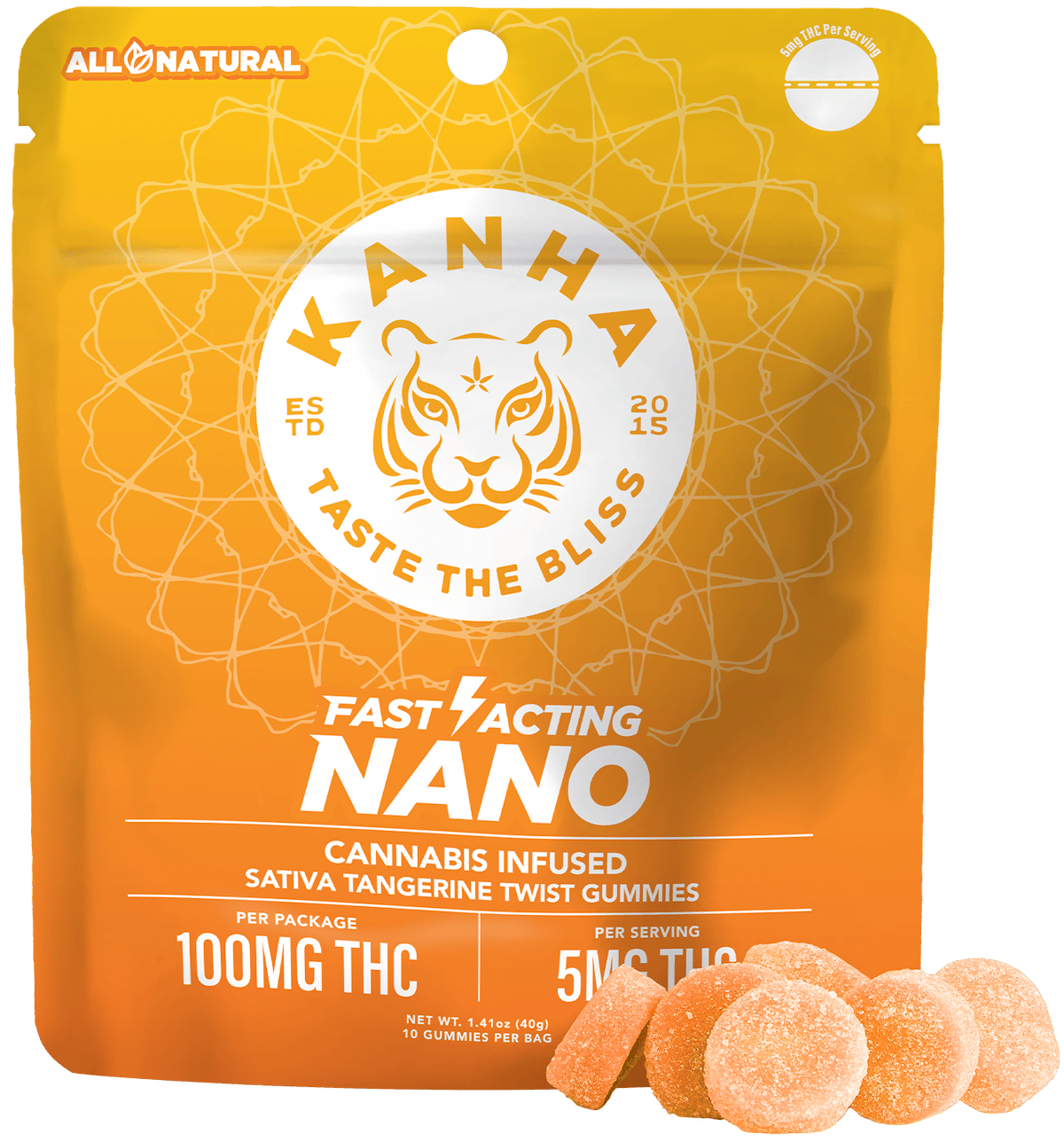 Tangerine Twist Nano Gummies 10-pack .1g Edibles | Kanha