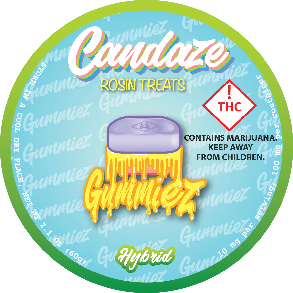 Candaze Rosin Treats – Gummies – Green Apple Grape (H) 100mg 1g Edibles ...