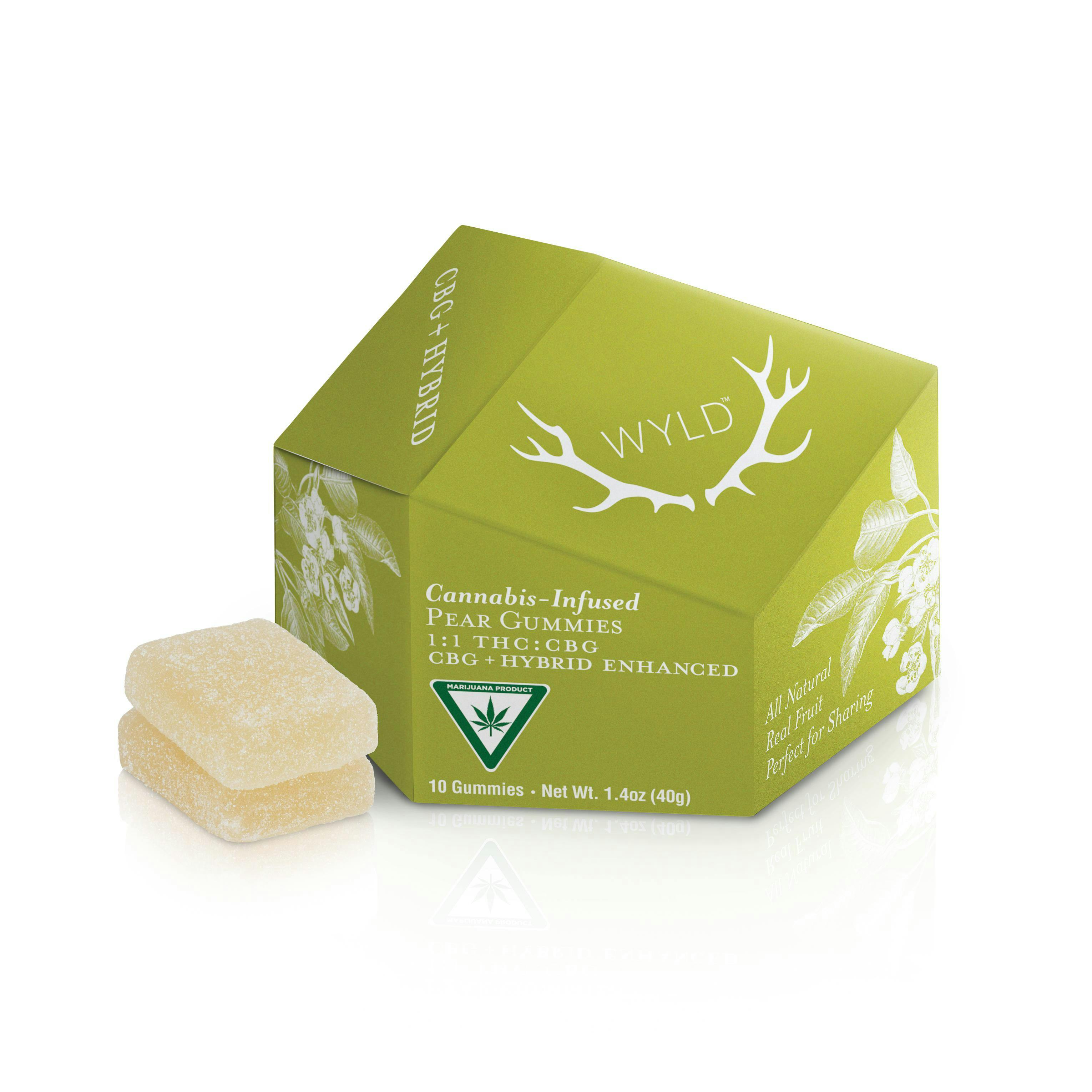Wyld | Pear 1:1 THC:CBG Hybrid Gummies | 200mg:200mg | Edibles | New Standard