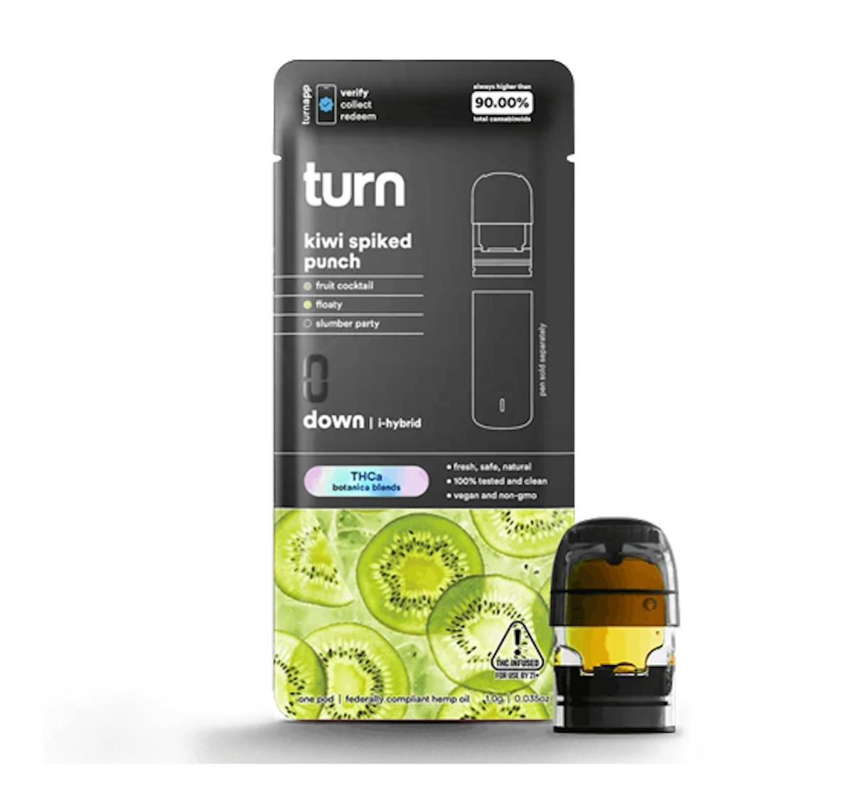 Turn Down | Kiwi Spiked Punch | Botanica Blends Vape Pod 1g 1g ...