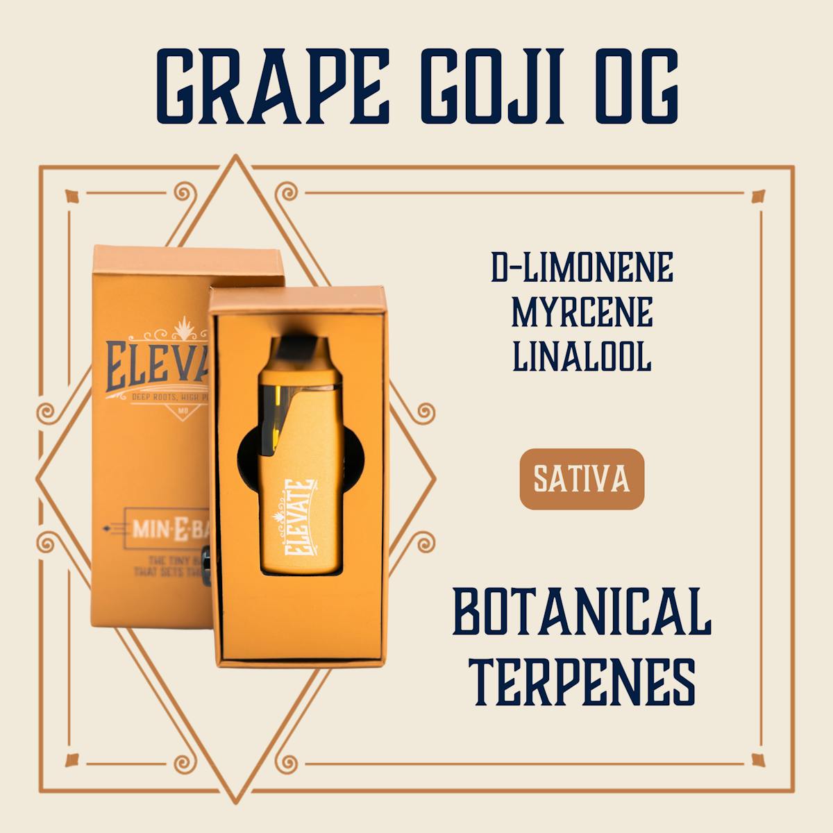 Elevate | Grape Goji OG | Min-E-Bar | Disposable 1g 1g Vaporizers ...