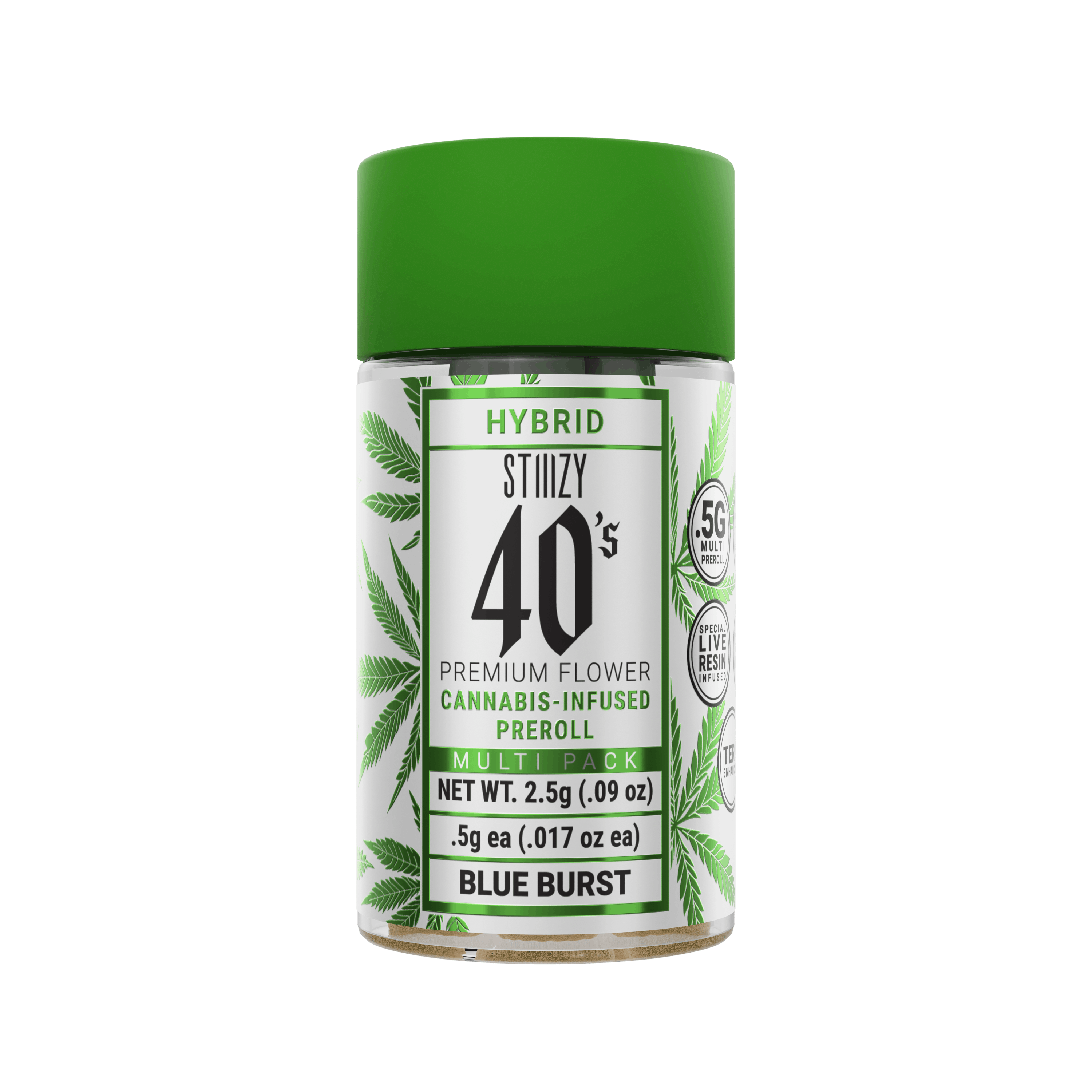 Stiiizy | Blue Burst 40's Infused Blunt 5pk | 2.5g | Pre Rolls | New ...