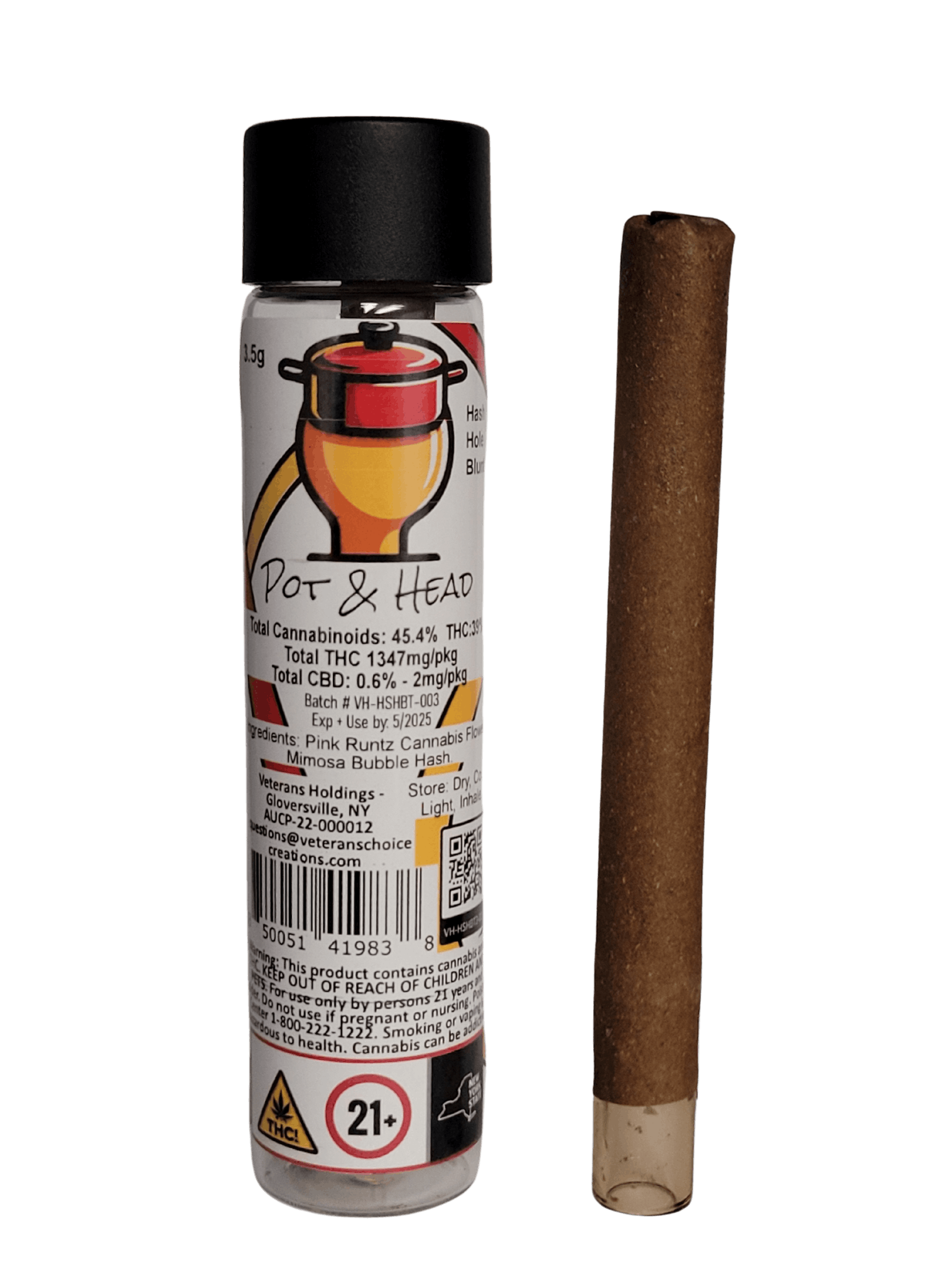 Pot & Head – Pink Runtz Hash Hole Infused Blunt 1/8oz Pre-rolls | Pot ...