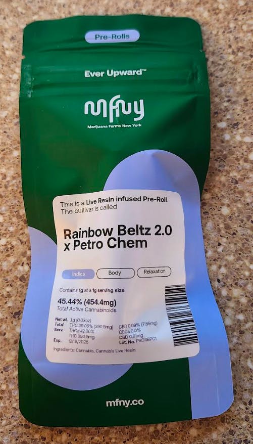 Rainbow Beltz 2.0 x Petro Chem Live Resin Infused Pre roll | Indica ...
