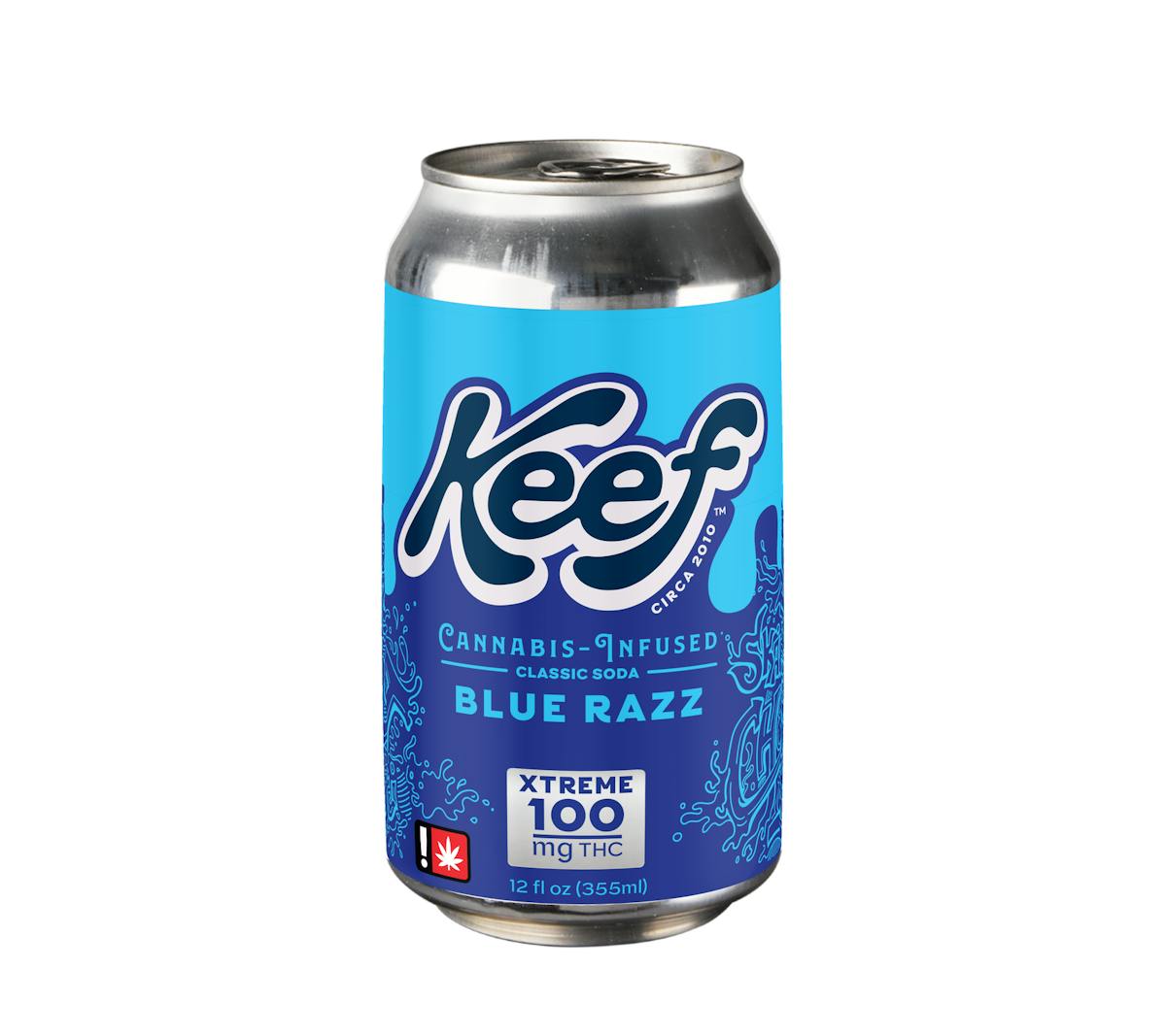 Keef 100mg BLUE RAZZ XTREME Cannabis Infused Classic Soda 12g Edibles ...