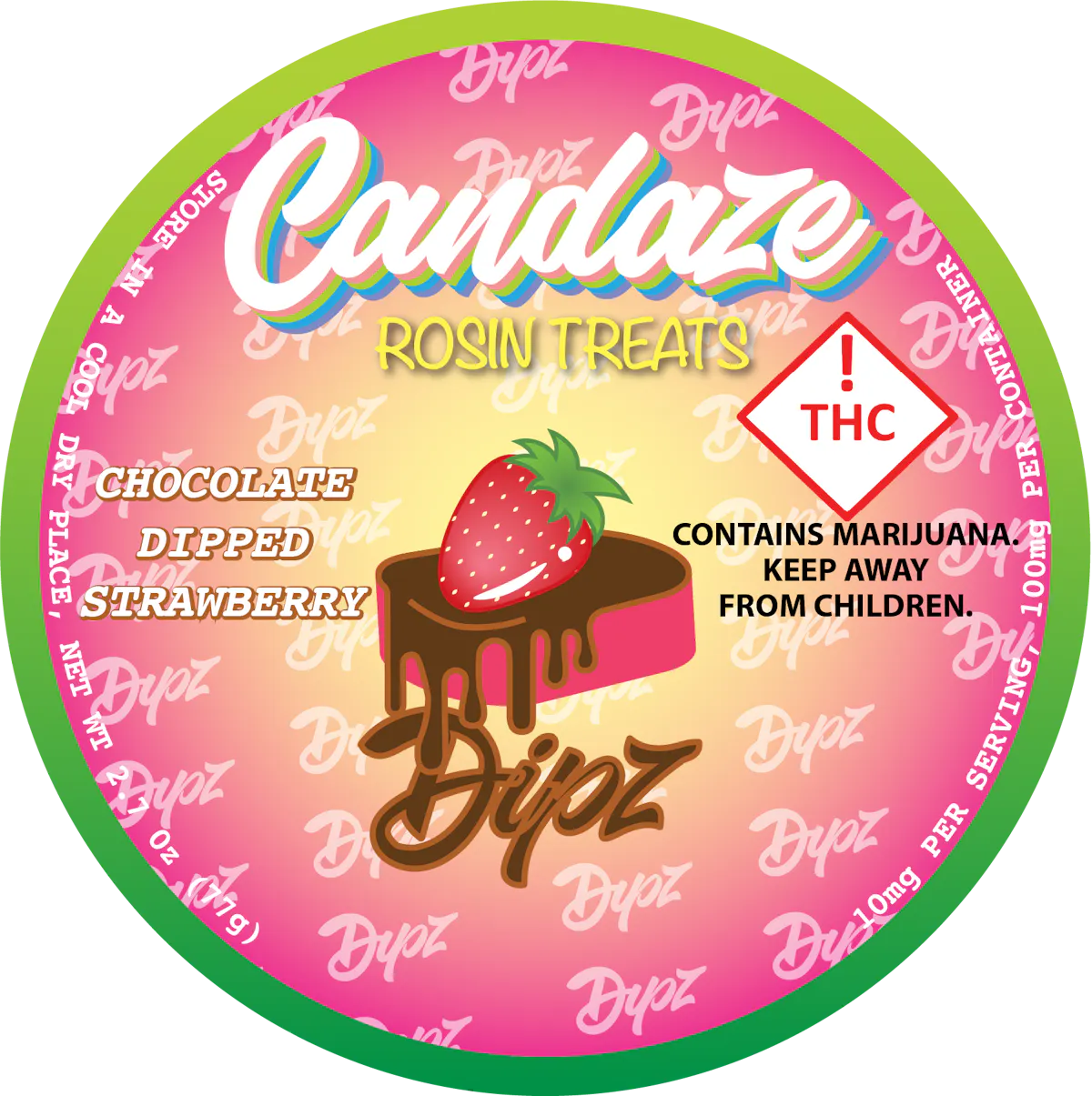 Candaze Rosin Treats – Dipz – Chocolate Dipped Strawberry (H) 100mg 1g ...
