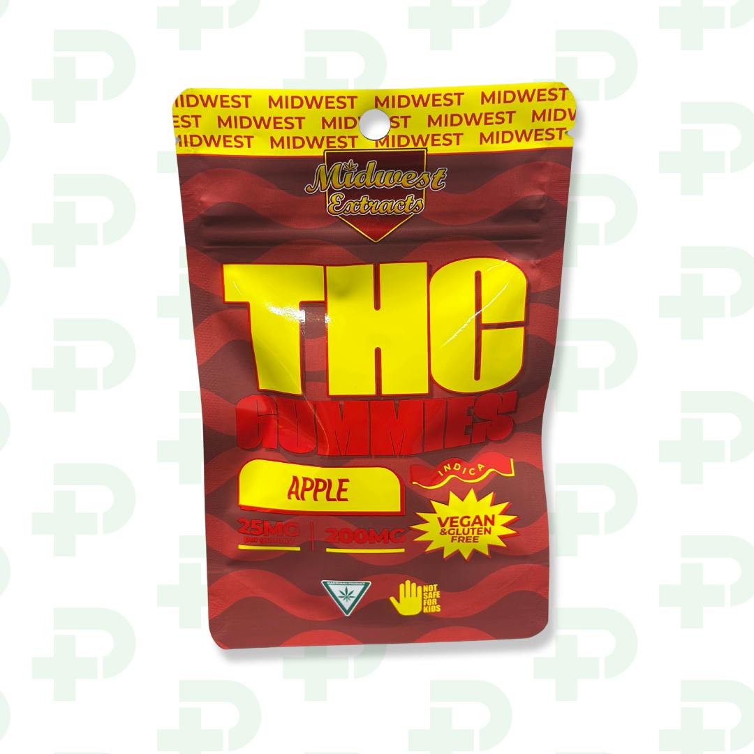 Midwest Extracts 200mg Gummies - Indica - Apple