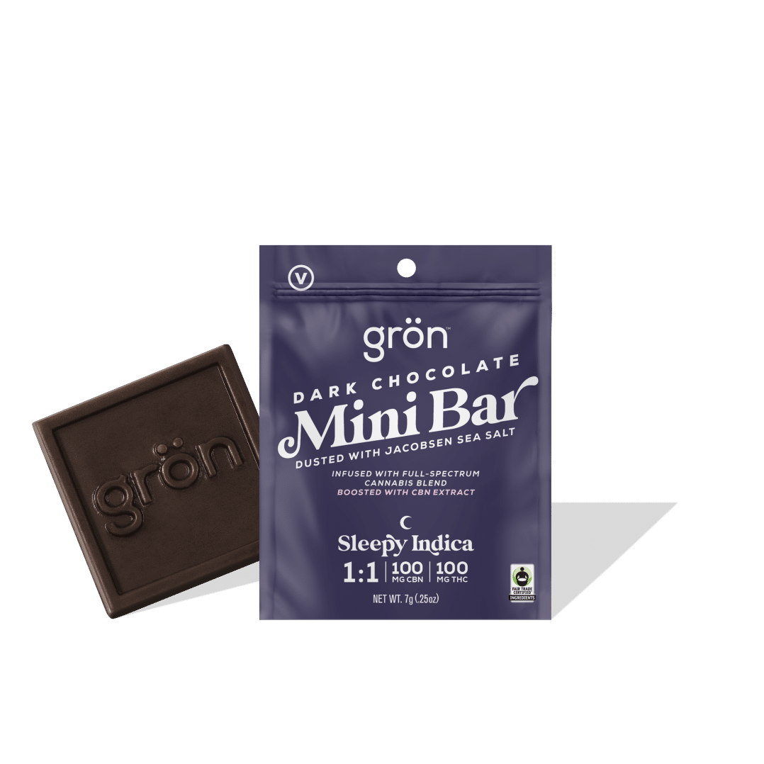 1:1 Dark Chocolate Mini Bar – CBN/THC – Sleepy Indica 100mg Edibles ...