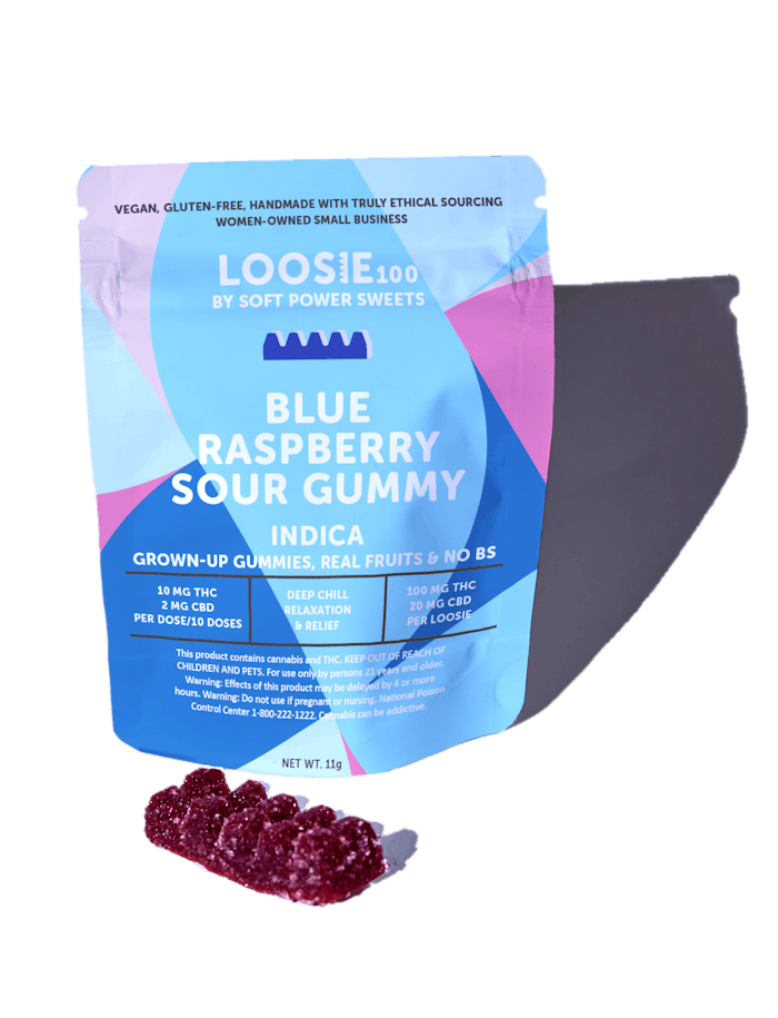 Loosies Blue Raspberry Gummie | 100mg THC | 20mg CBD by Soft Power ...