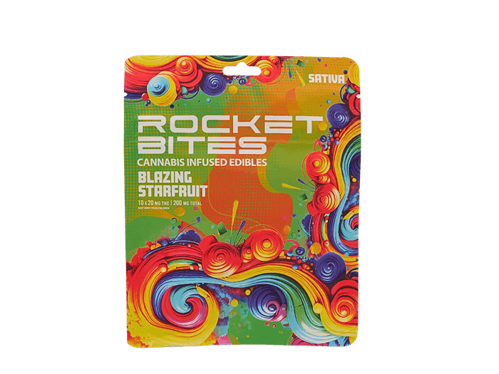 ROCKET BITES | BLAZING STARFRUIT | INDICA | GUMMIES | 200MG | REC by ...