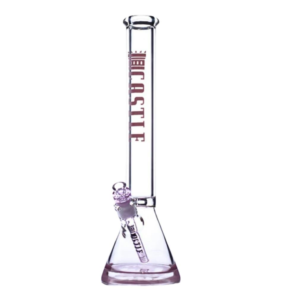 Castle Glassworks - 9mm Color Logo Castle Glass Bong - 18" - Grey