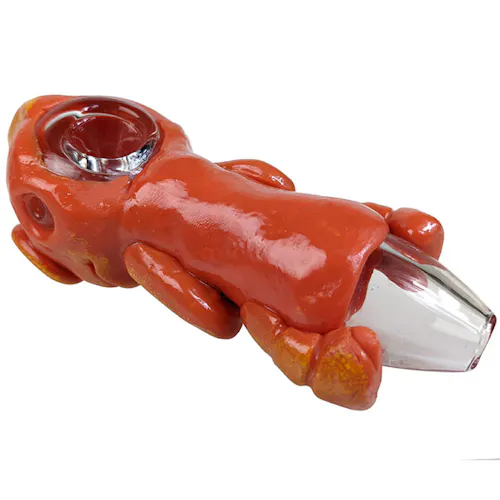 4.5 Clay Gecko Hand Pipe - Mission Dispensaries