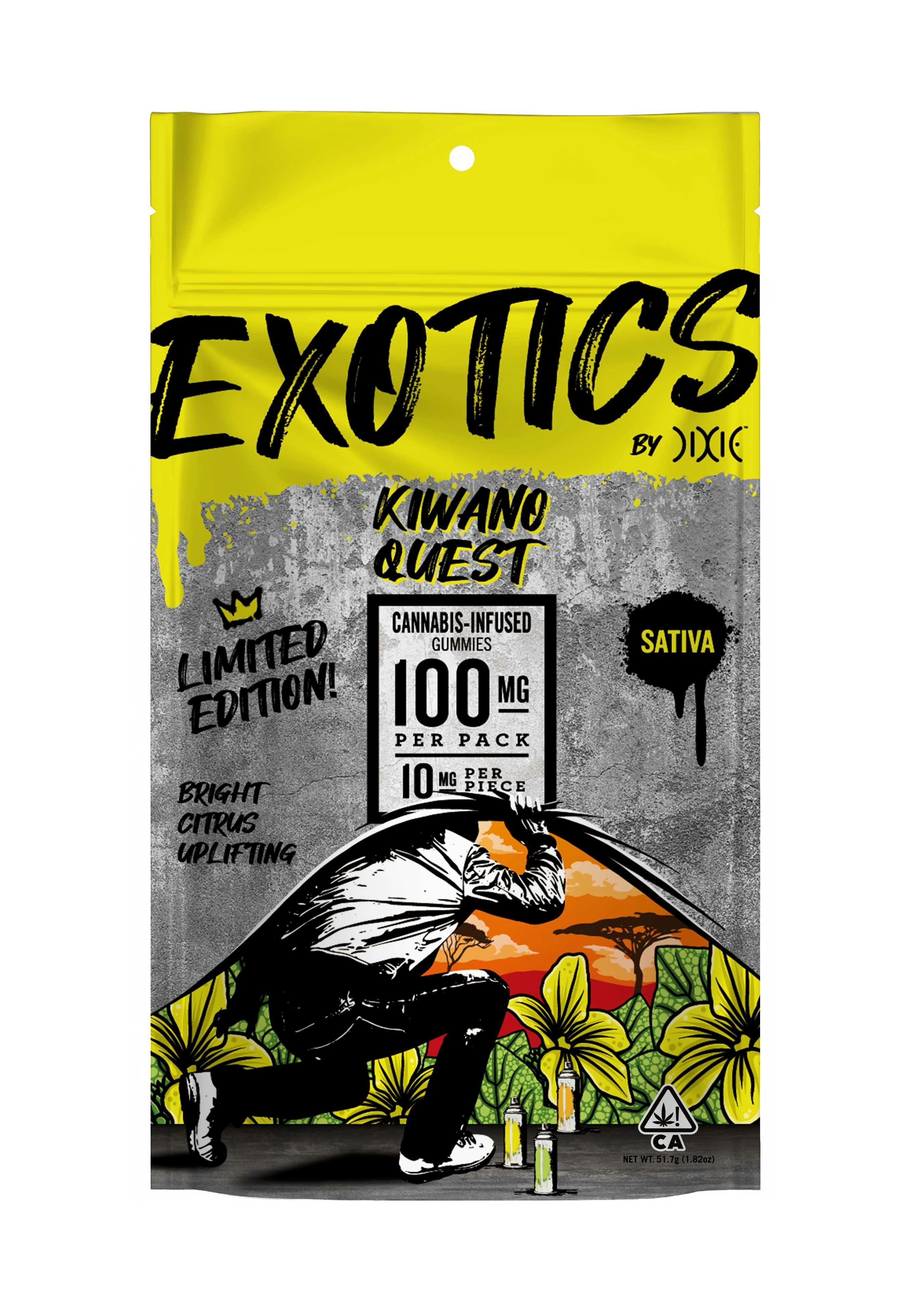 Dixie | Exotics Kiwano Quest Gummies (10 Piece) | 200mg | Edibles | New ...