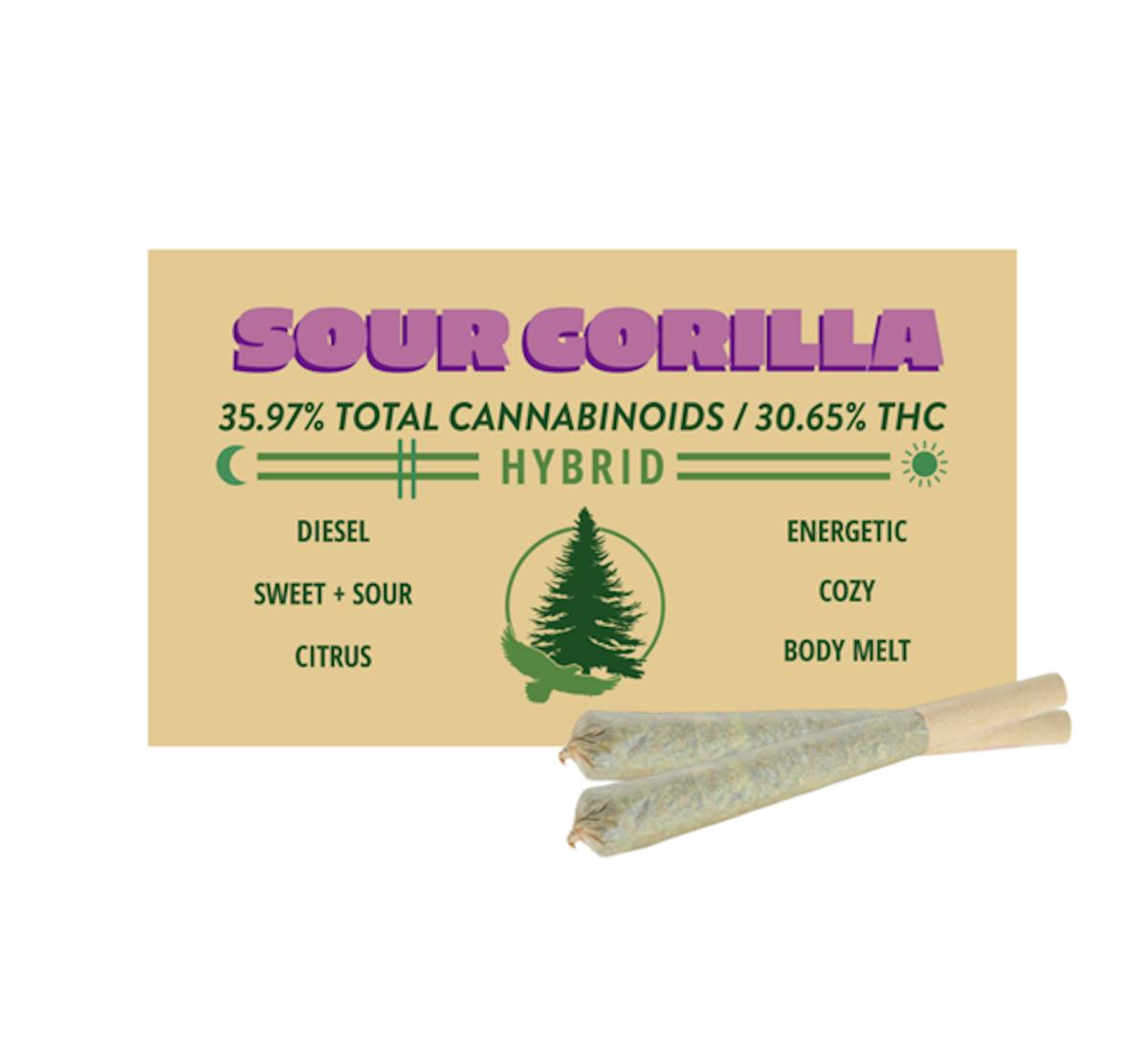 2Js | Sour Gorilla | Pre-Rolls 2×0.7G 1.4g Pre-rolls | 2Js