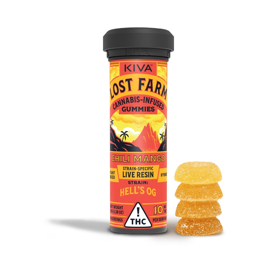 Chili Mango x Hell's OG Lost Farm Live Resin Gummies | 100mg 10pk ...