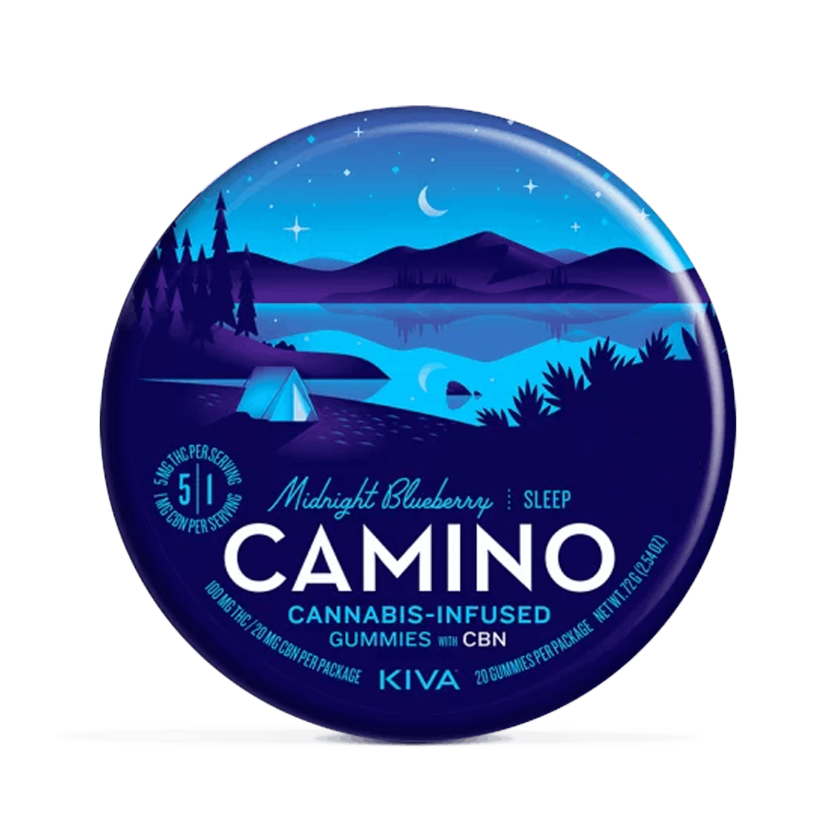 Midnight Blueberry CBN Gummies | 20pk .5g Edibles | Camino