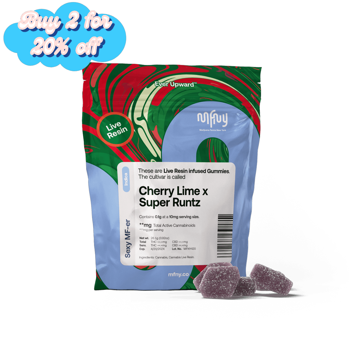 MFNY | Cherry Lime x Super Runtz | Live Resin Infused Gummy 10PK 0 ...