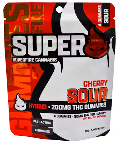 Superfire Sour Cherry Gummies 200mg Rec - Exclusive Cannabis Michigan