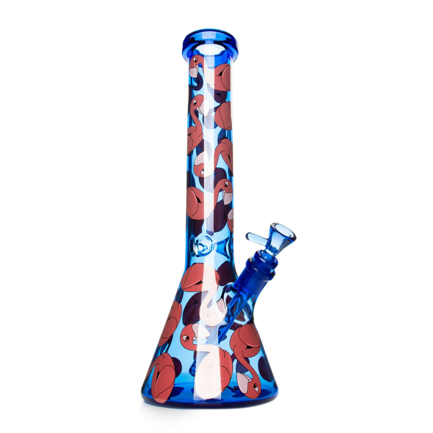 Red Eye Glass - Flamingo Floaty Beaker Base Water Pipe - 15" - Sapphire ...