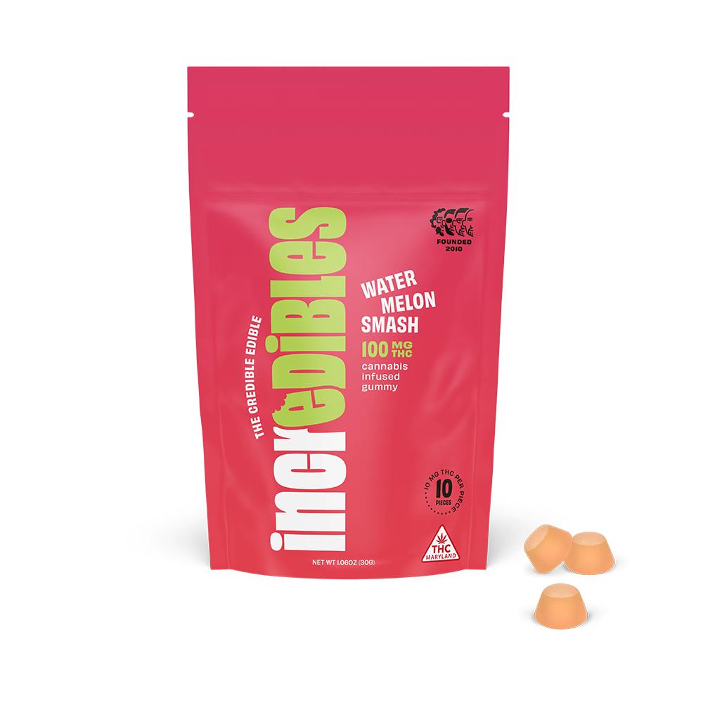 Shop Incredibles Watermelon Smash Gummies 10mg 10 Pack | 100mg in ...