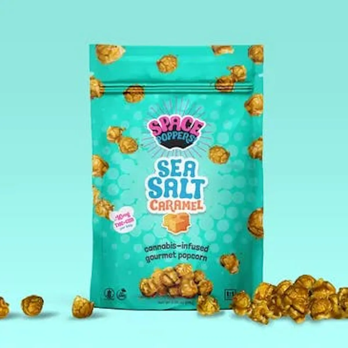 Space Poppers 1:1 Sea Salt Caramel Popcorn 10mg (THC:CBD) N/A Edibles ...
