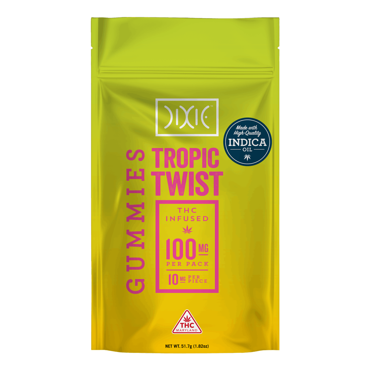 Shop Dixie Tropic Twist Indica Gummies 10mg 10 Pack | 100mg in ...