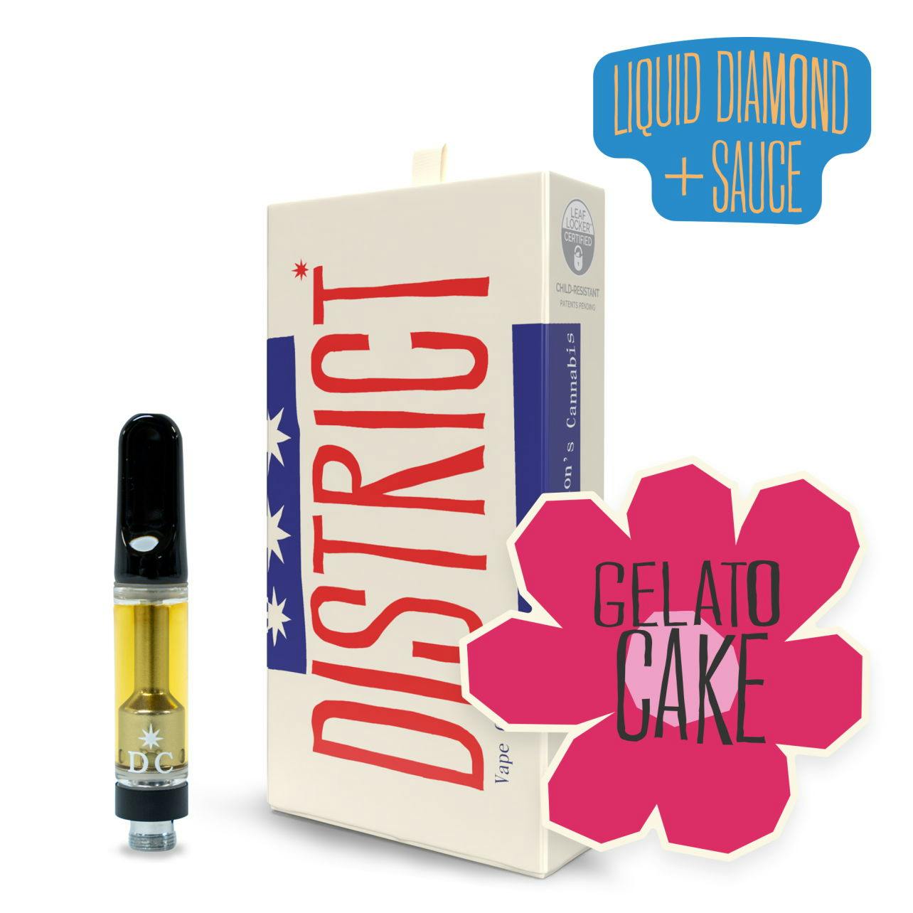 Shop District Cannabis Gelato Cake Liquid Diamonds and Sauce Cartridge in Hagerstown | DISTRICT