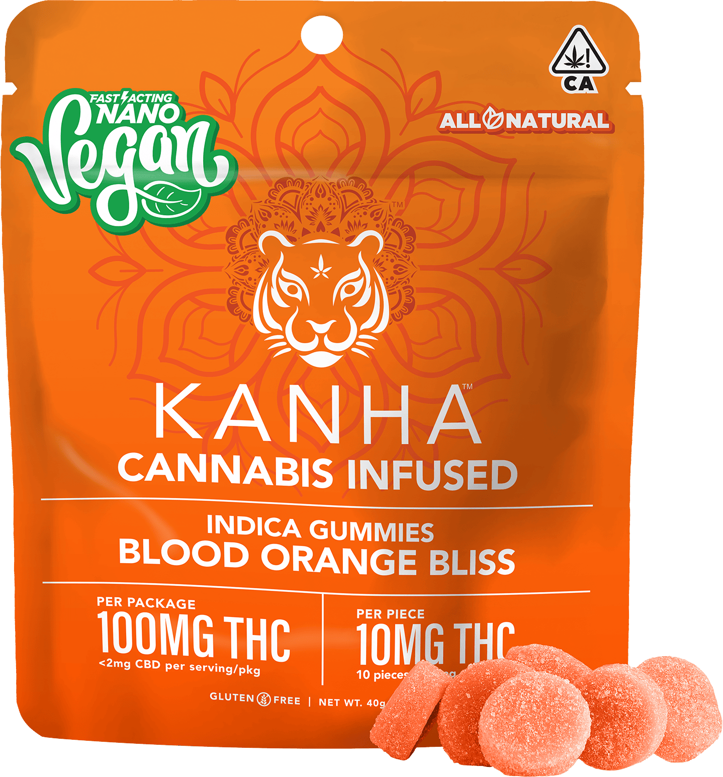 Shop KANHA Blood Orange Bliss Nano Vegan Gummies 10-pack in Napa | COOKIES