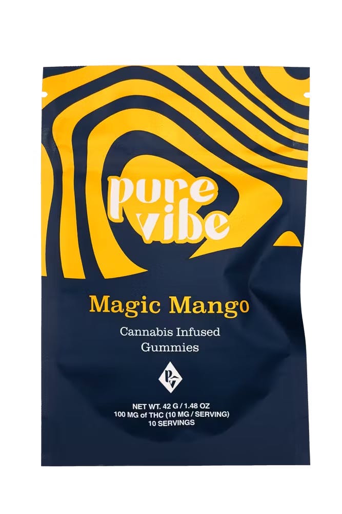Pure Vibe | Magic Mango | 100mg Gummies | 716 Cannabis LLC.