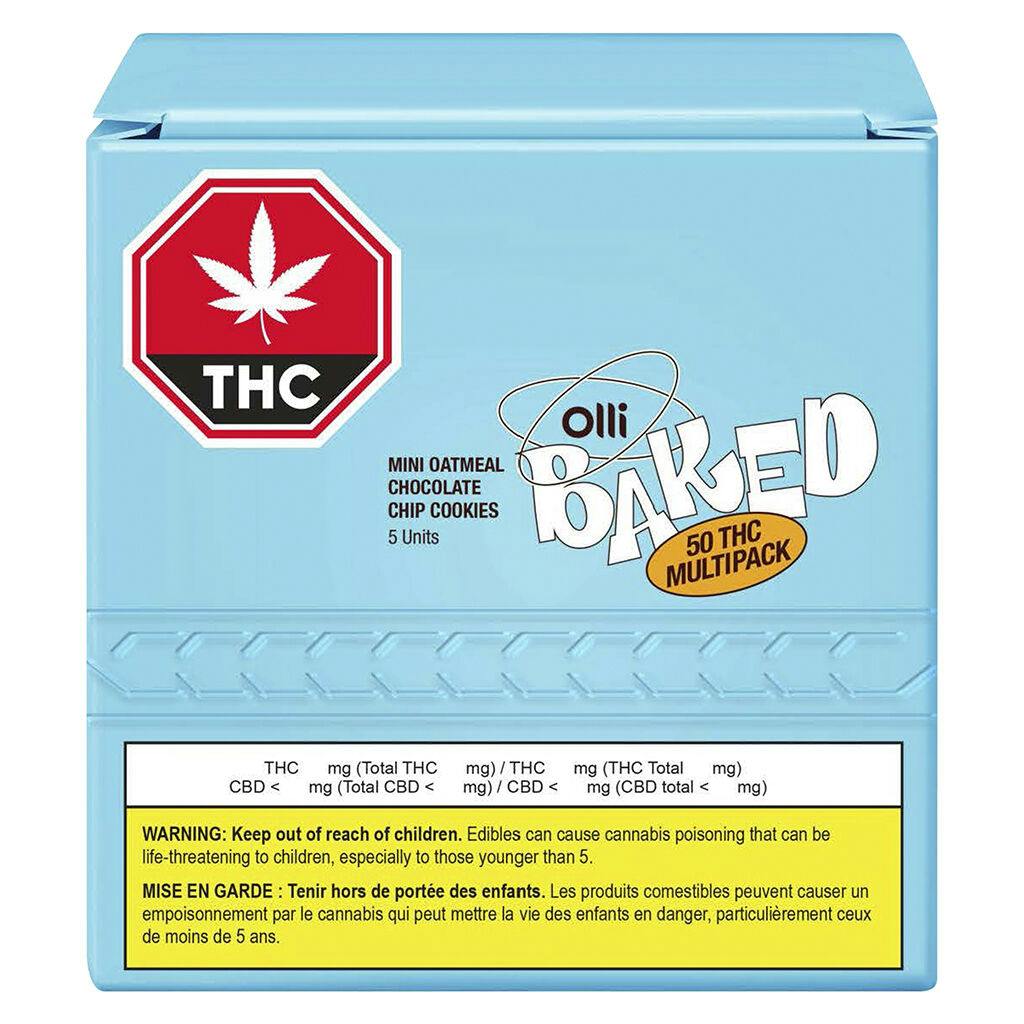 50 THC Mini Oatmeal Chocolate Chip Cookies - 5x1 Pack | Sessions Cannabis