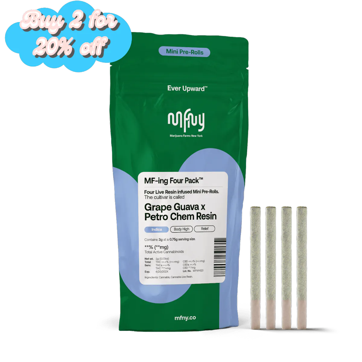 MFNY | Grape Guava x Petro Chem | Live Resin Mini Pre-Rolls 4×0.75g 3g ...