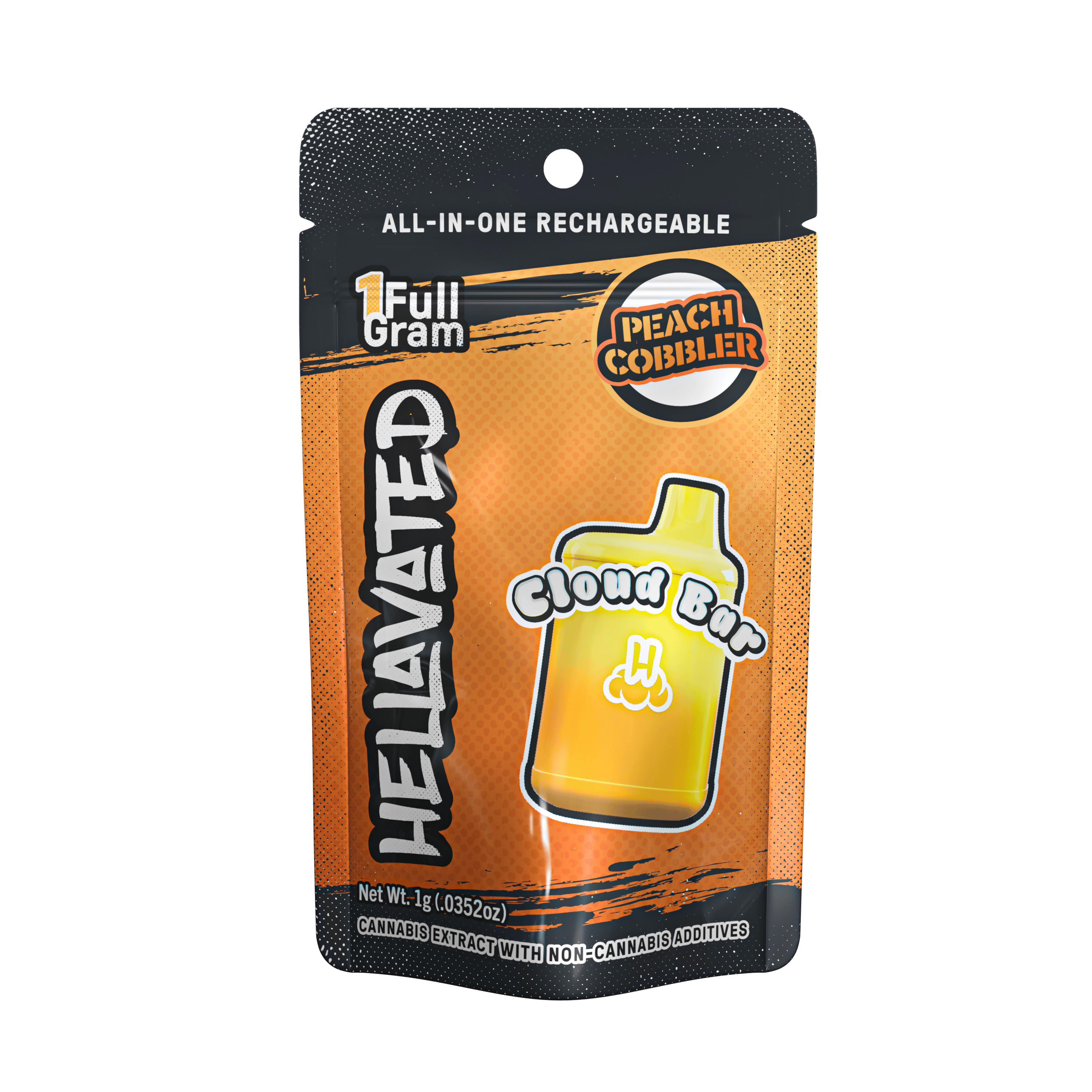 Peach Cobbler Cloud Bar Rechargeable Disposable 1g 1g Vaporizers ...