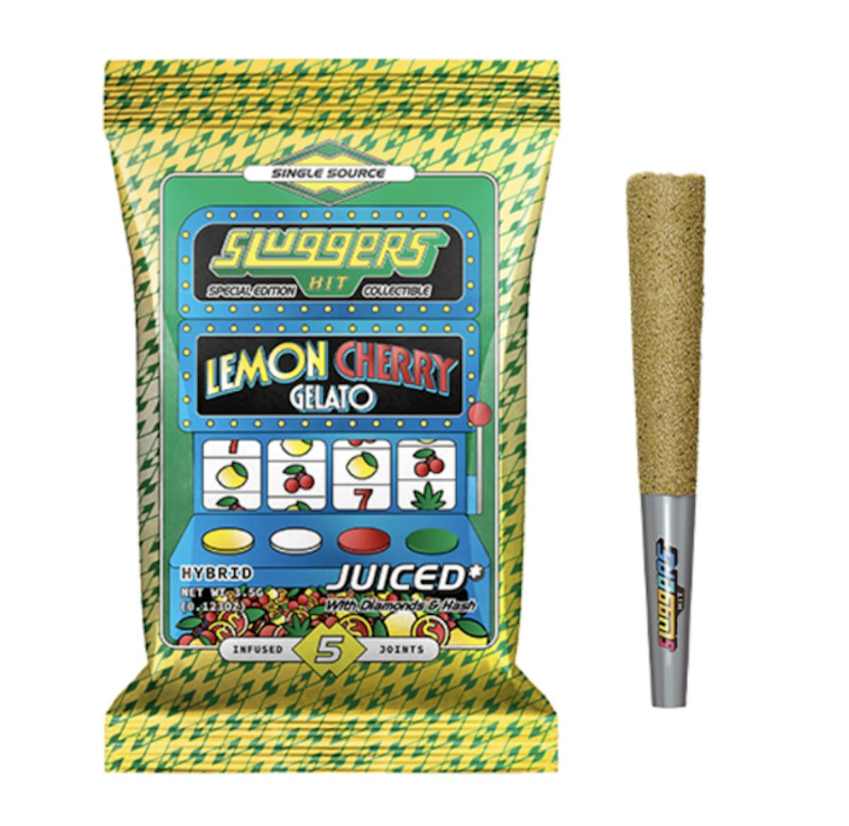 Sluggers Lemon Cherry Gelato 5pk Diamond Infused Prerolls 1/8oz Pre ...