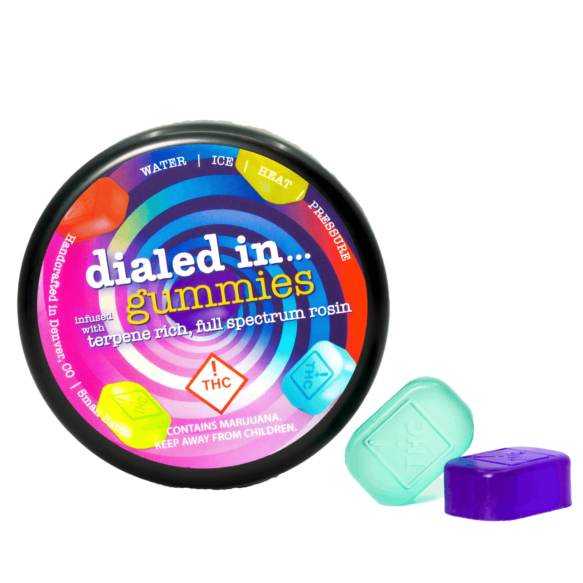 Dialed In Live Rosin Indica Gummies 100mg | Native Roots Cannabis