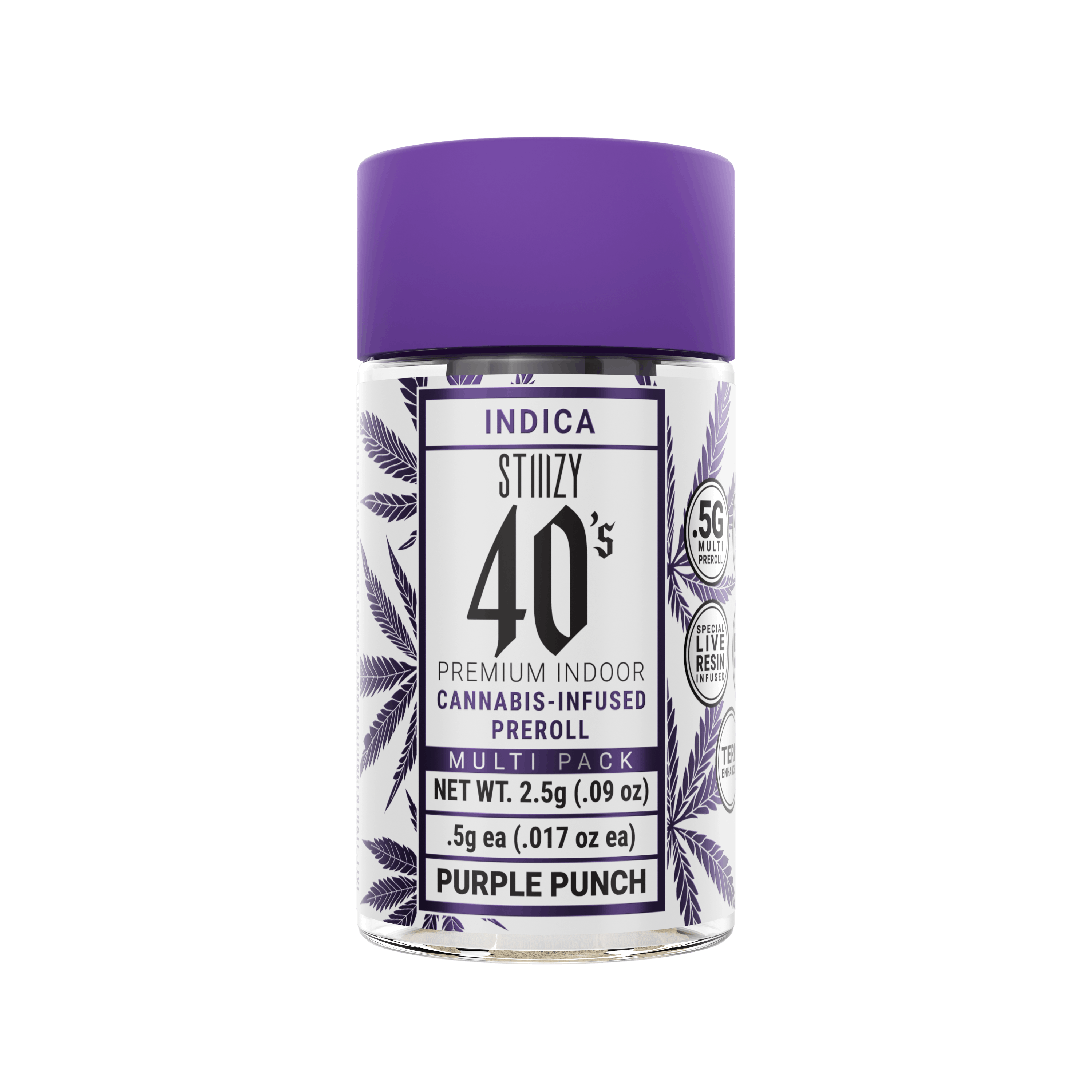 Stiiizy | Purple Punch 40's Infused Pre-Roll 5pk | 2.5g | Pre Rolls ...