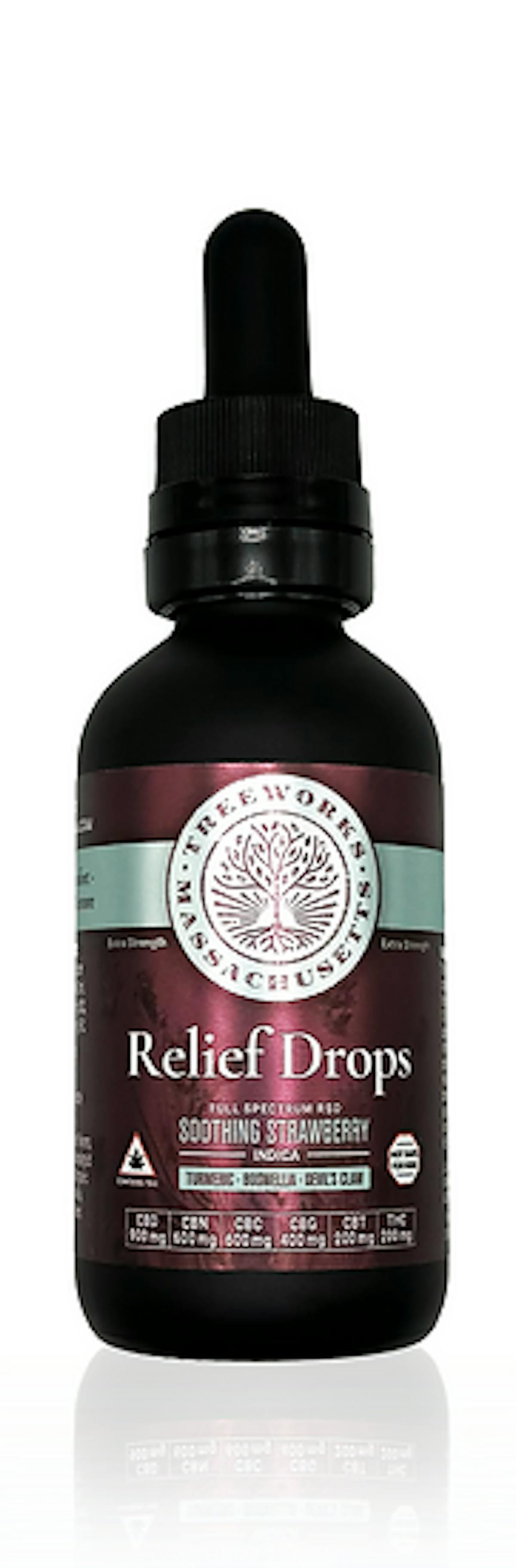 Relief Drops Strawberry flavored Multi-Cannabinoid Tincture Treeworks ...