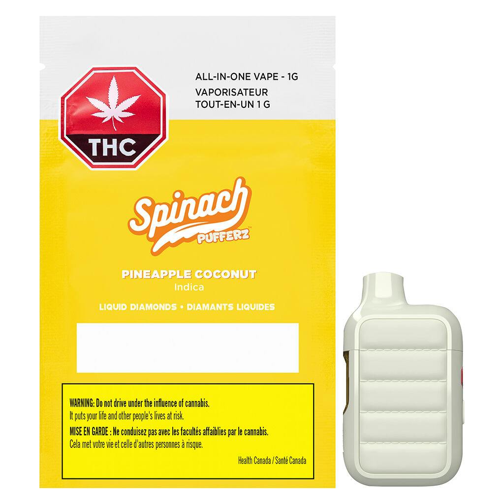 Spinach - Pufferz – Pineapple Coconut AIO Liquid Diamonds Vape ...